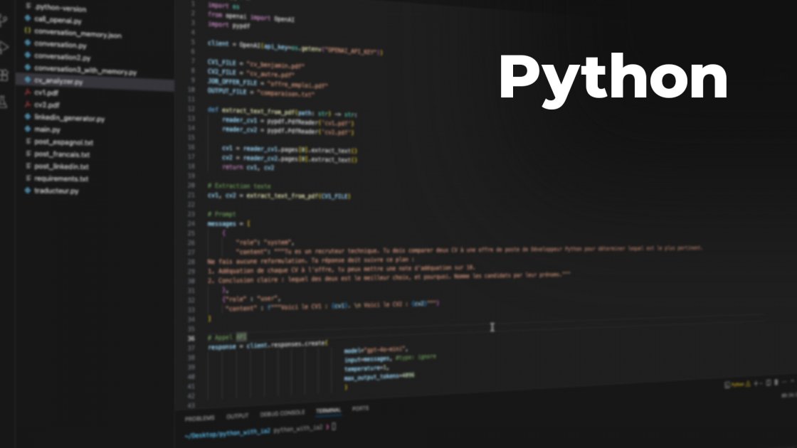 Python, cas d'usages avec l'IA